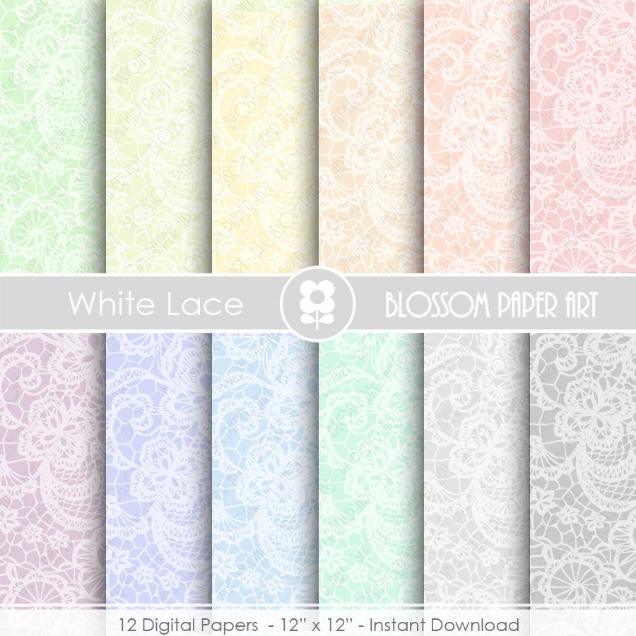 Lace Digital Paper Lace Papers Lace Scrapbook Digital Paper - Etsy