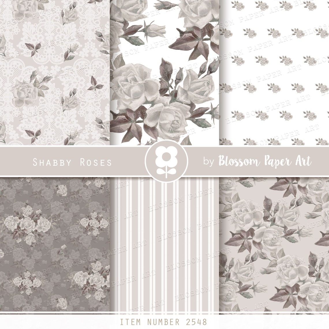 Scrapbook Paper Roses Digital Paper Floral Scrapbooking | Etsy