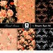 Floral Digital Paper Floral Vintage Digital Paper Pack Black and Peach ...