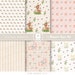 Nursery Digital Paper, Bunnies Digital Paper, Baby Scrapbook Vintage ...