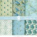 Blue FLORAL Digital Paper Vintage Floral Shabby Chic Digital - Etsy