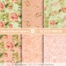 Floral Digital Paper Peach Digital Paper Pack Wedding - Etsy