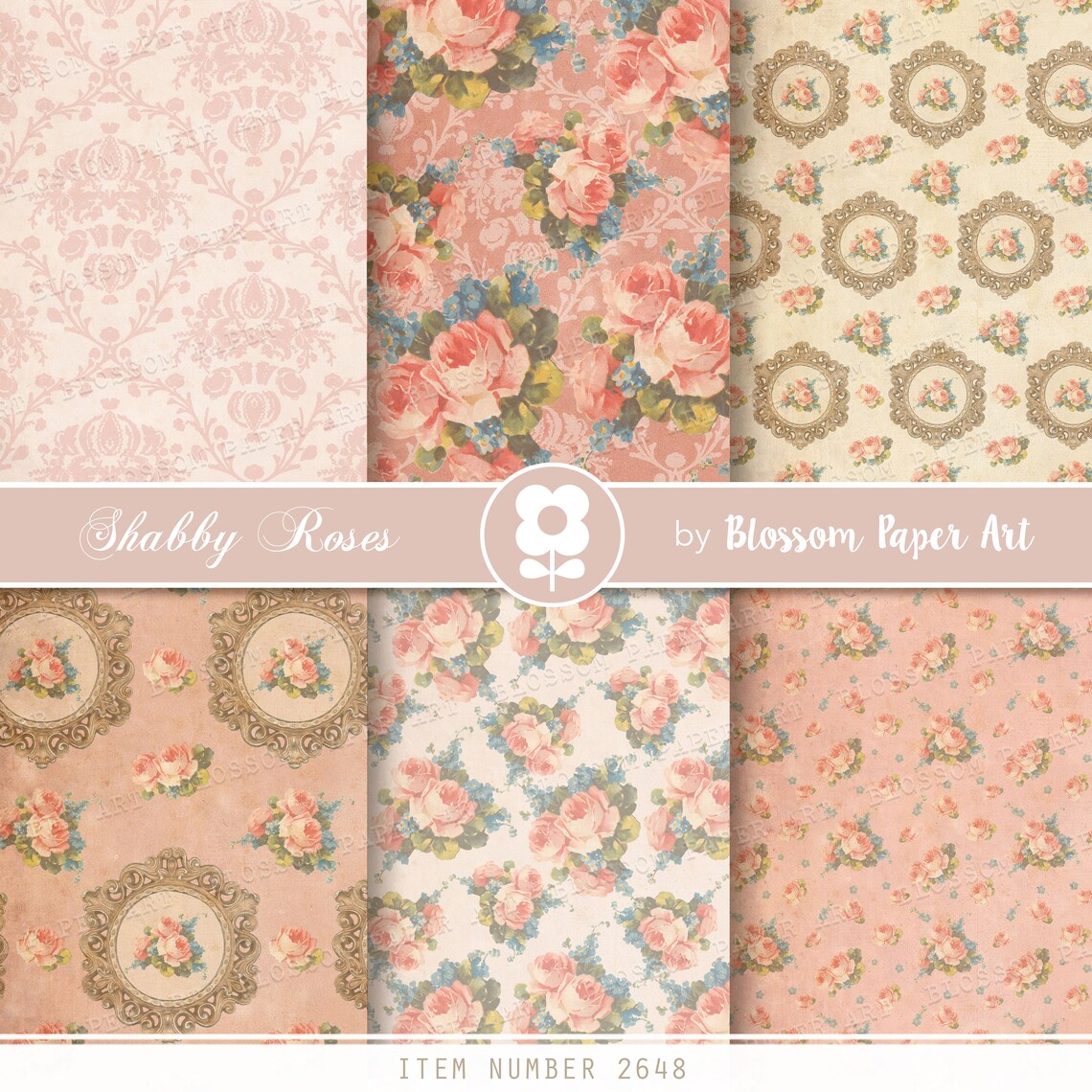 Vintage Digital Paper Shabby Chic Digital Paper Pack Vintage | Etsy