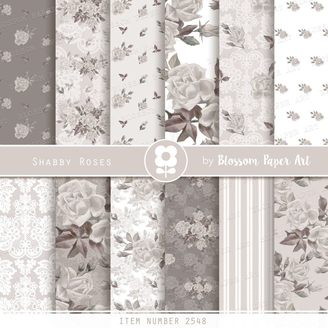 Scrapbook Paper Roses Digital Paper Floral Scrapbooking - Etsy