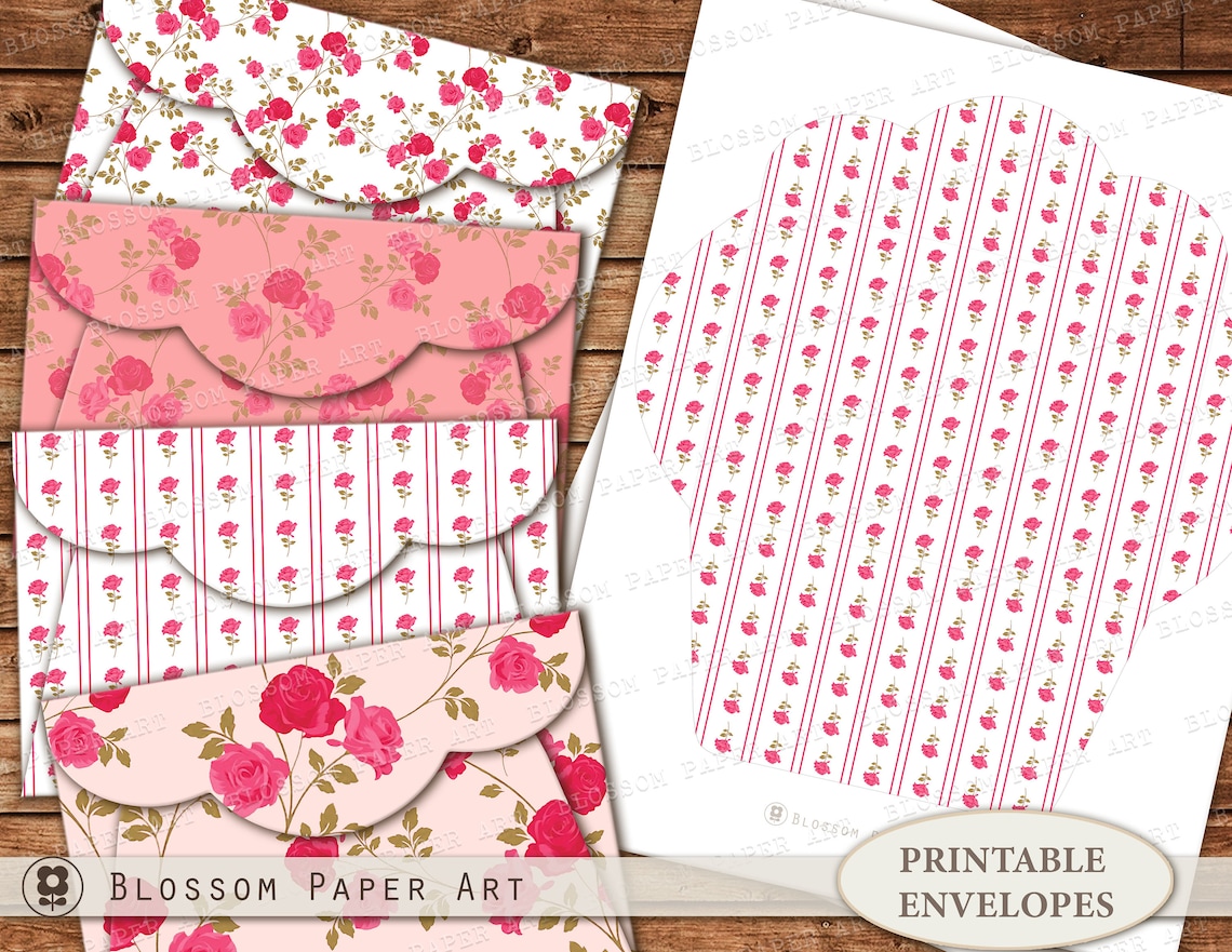 FLORAL Printable Envelopes Printable Envelopes Digital | Etsy
