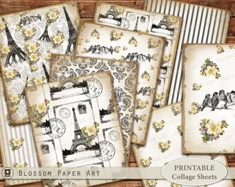 Paris Digital Papers - Etsy