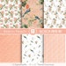 Digital Paper, Birds Digital Paper Pack, Peach Blue Birds Scrapbooking ...
