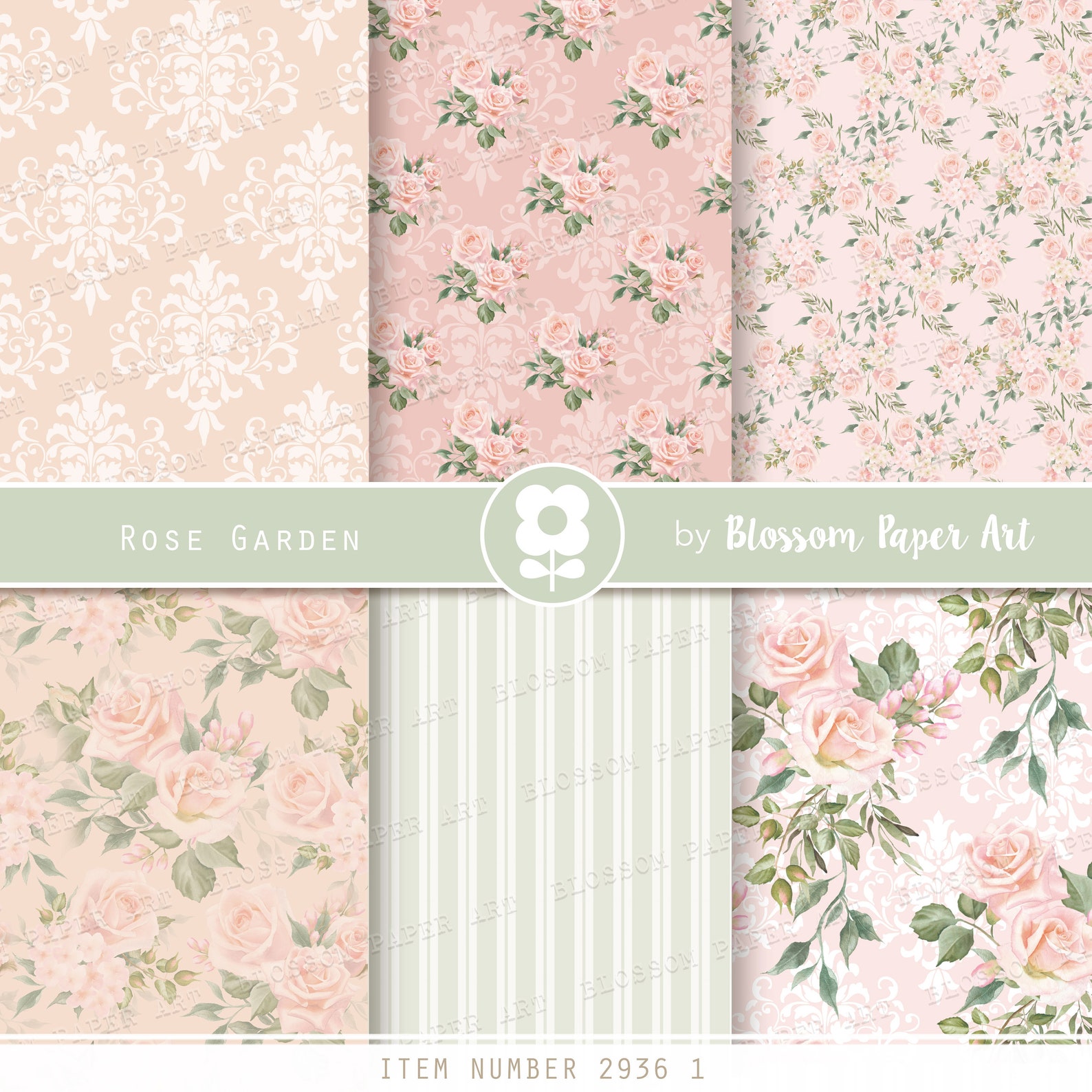 Shabby Digital Paper Pink Digital Paper Floral Collage - Etsy