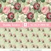 Green Rose Digital Paper Floral Digital Paper Pack Vintage - Etsy