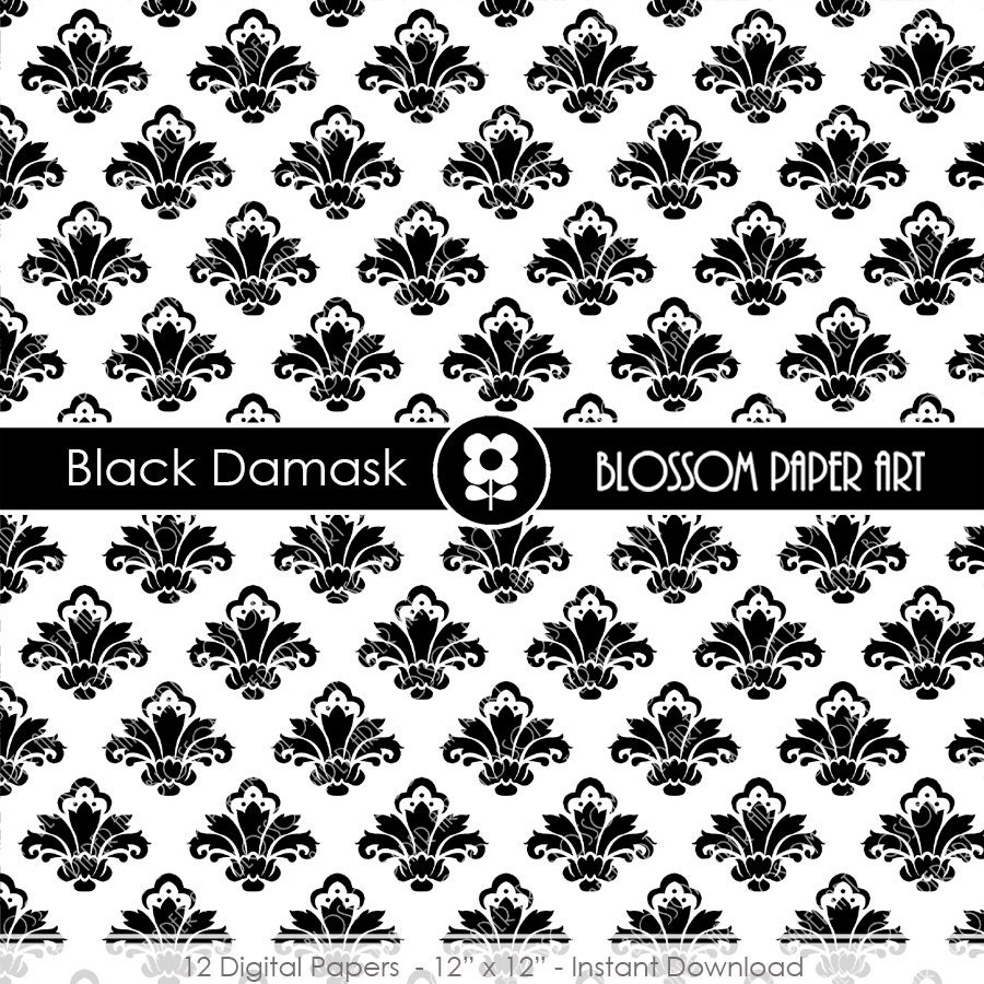 Papeles Decorativos Negro Papel Decorado para imprimir | Etsy