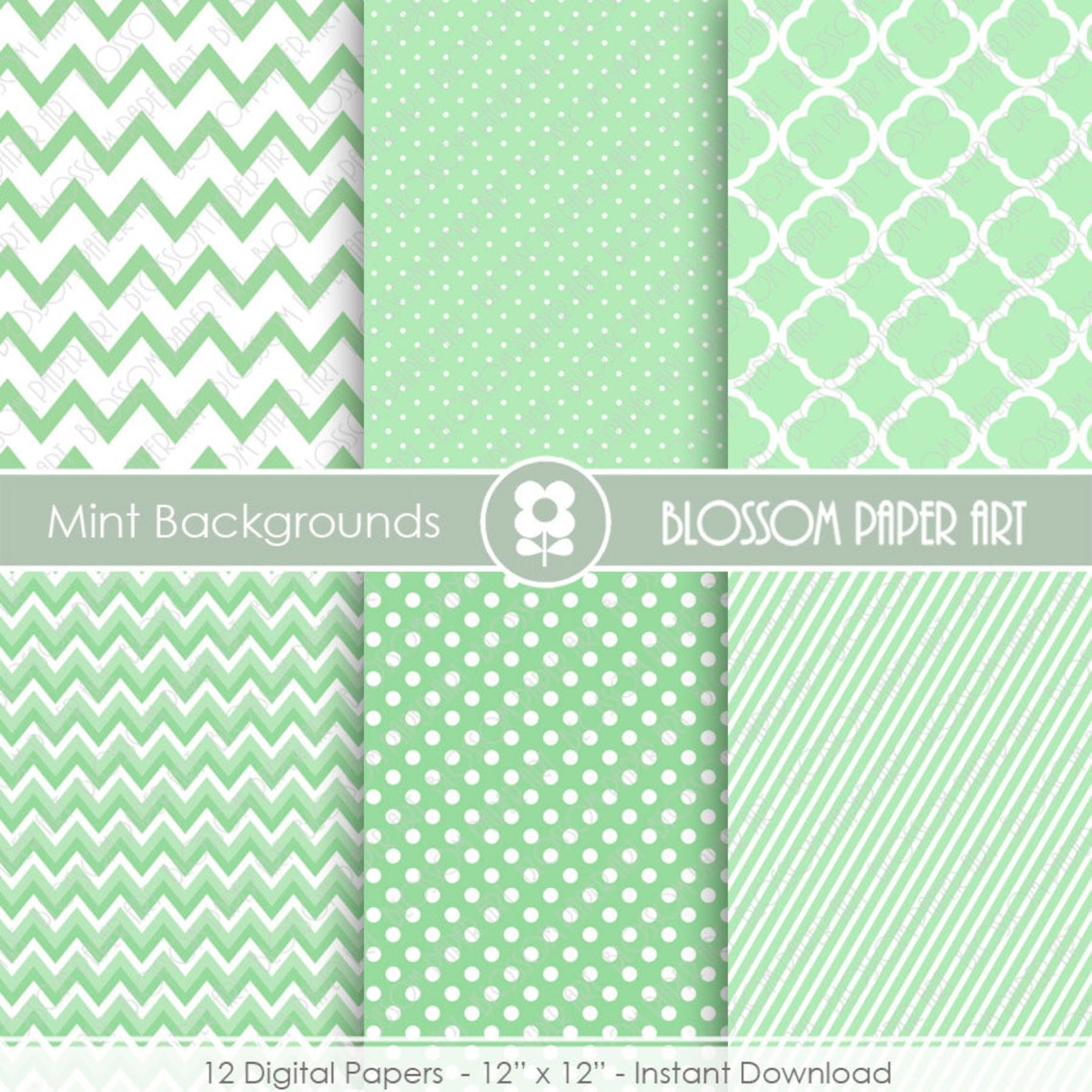 Mint Green Digital Backgrounds Digital Papers Mint Textures - Etsy