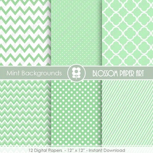 Mint Green Digital Backgrounds Digital Papers Mint Textures - Etsy