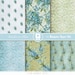 Blue FLORAL Digital Paper Vintage Floral Shabby Chic Digital - Etsy
