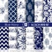 Digital Paper Blue Navy Toile Digital Paper Vintage | Etsy