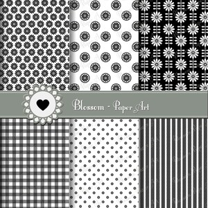Black and White Digital Paper Pack, Origami Paper, Scrapbook, Modern ...