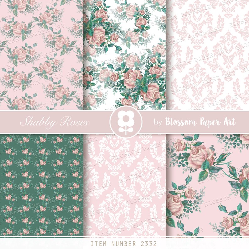 Victorian Roses Digital Paper Printable Floral Digital Paper | Etsy
