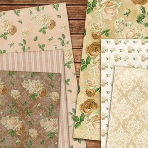Floral Vintage Paper, Old Texture Digital Floral Paper, Vintage ...