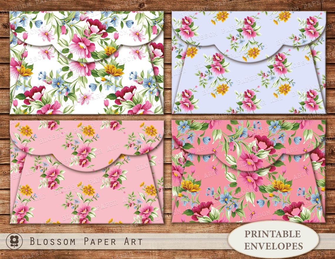 Printable FLORAL Envelopes for Invitations Stationary - Etsy