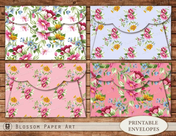 Printable FLORAL Envelopes for Invitations Stationary | Etsy