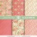 Floral Digital Paper Coral Digital Paper Pack Vintage - Etsy