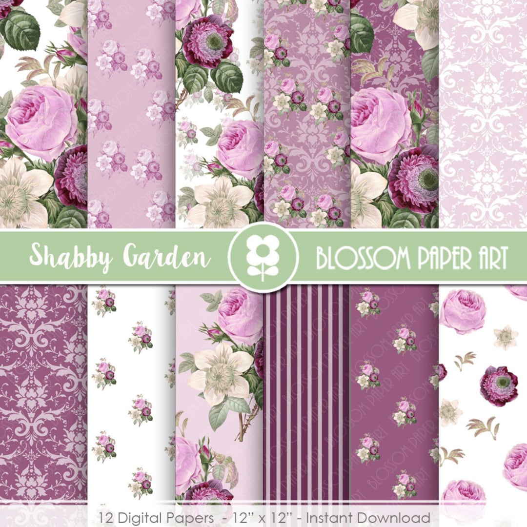 Vintage Purple Scrapbook Paper