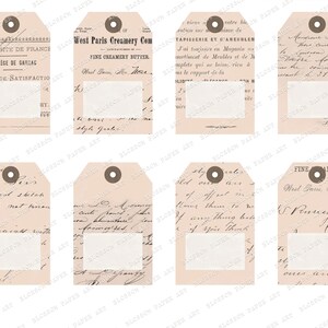 VINTAGE Digital Printable Gift Tags Vintage OLD PAPER Digital Collage ...