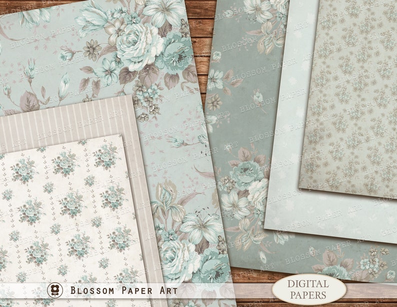 Victorian Rose Digital Paper, Vintage Scrapbook Paper (instant Download ...