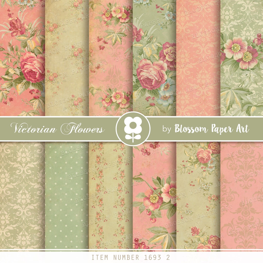 Rose Digital Paper Vintage Digital Paper Pack, Victorian Papers for ...