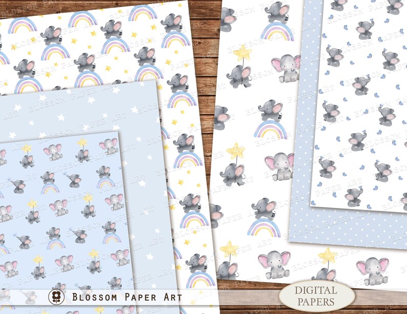 Baby Digital Paper Cute Baby Scrapbook Paper Light Blue - Etsy