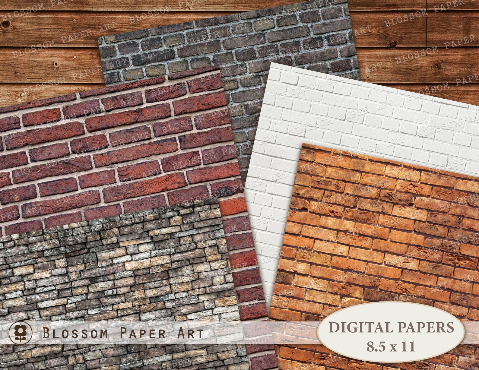 Bricks Digital Paper Printable Bricks Wall Texture - Etsy