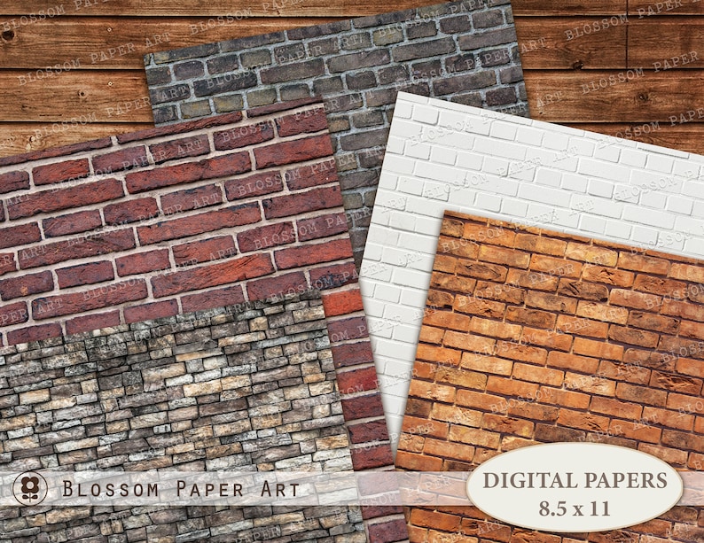 Bricks Digital Paper Printable Bricks Wall Texture | Etsy