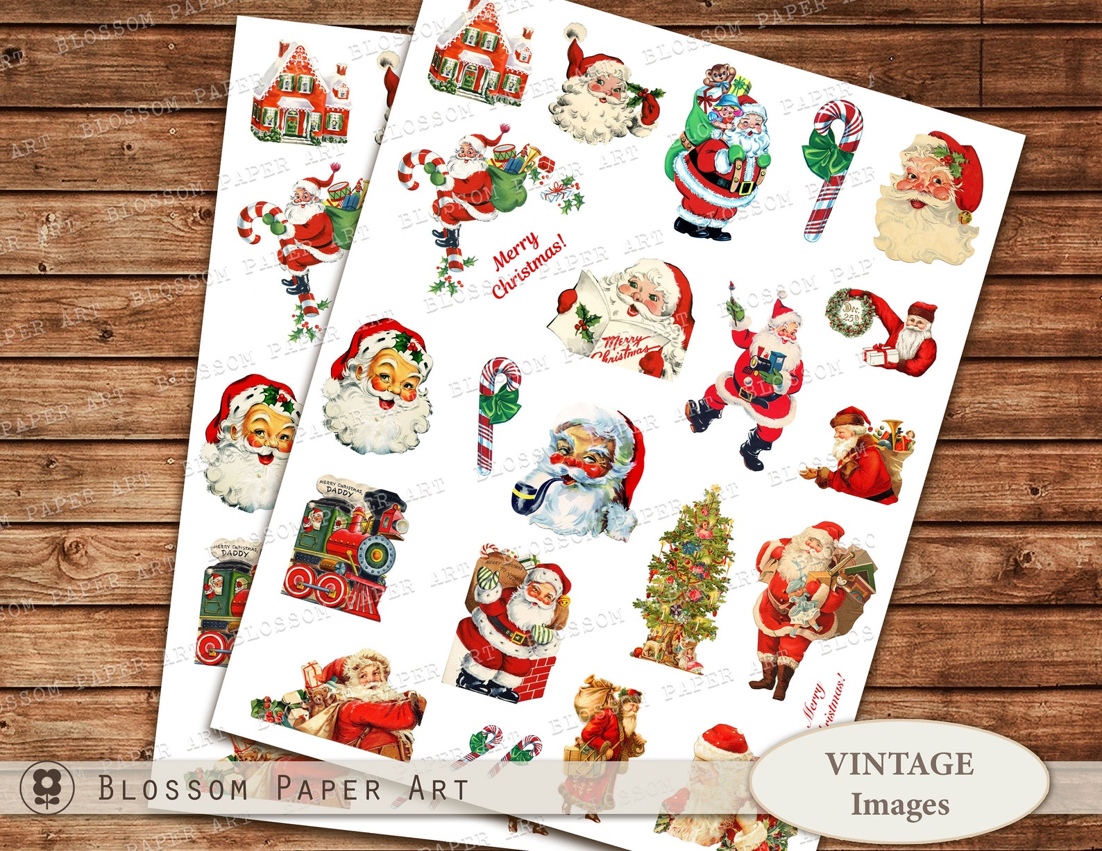 CHRISTMAS Digital Collage Sheet Vintage Christmas Images | Etsy