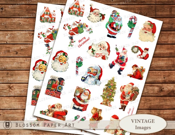 CHRISTMAS Digital Collage Sheet Vintage Christmas Images | Etsy