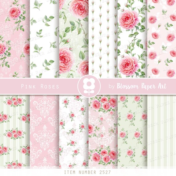 Pink Flower Scrapbook Paper