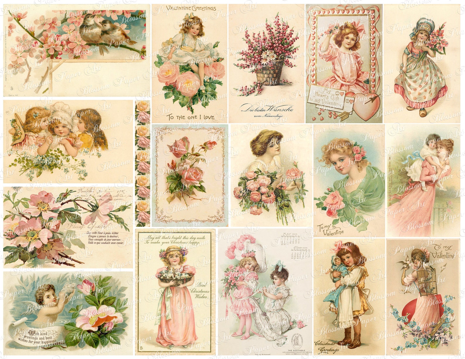 Vintage Junk Journal Cards Printable Ephemera Digital - Etsy