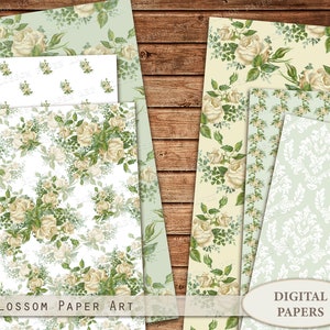Digital Paper Floral Digital Paper Pack Victorian Roses Wedding ...