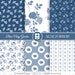 Blue Navy Digital Paper, Blue Floral Digital Paper Pack, Roses ...