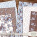 Blue and Brown Digital Paper Rose Digital Paper Pack Floral ...