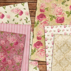Rose Digital Paper, Floral Digital Vintage Paper Pack, Victorian Roses ...