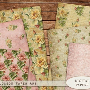 Vintage Rose Digital Paper Pack: Victorian Floral Scrapbooking (INSTANT ...