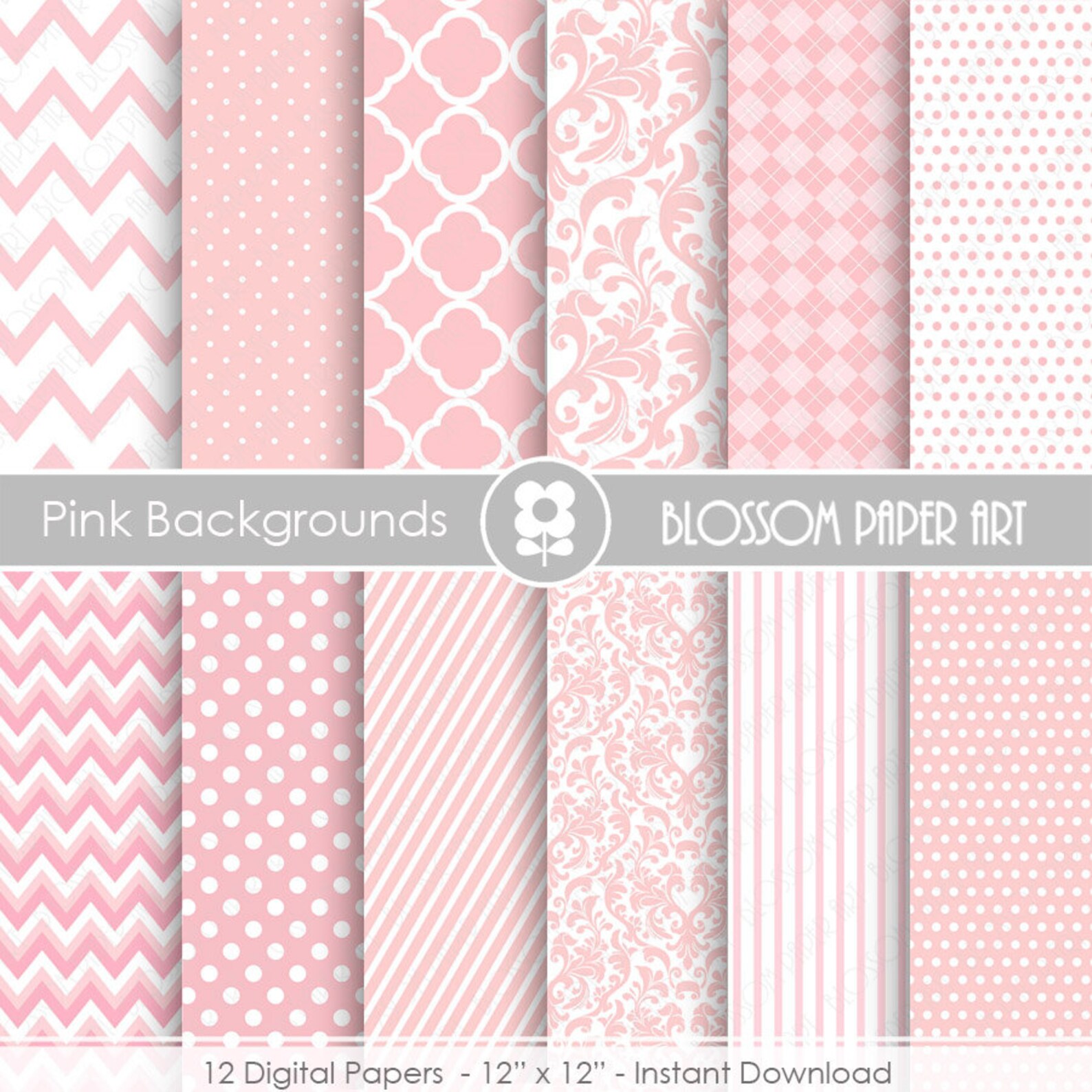 Pink Digital Backgrounds Digital Papers Pink Textures Digital - Etsy