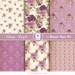Purple Digital Papers FLORAL Digital Papers, Vintage Scrapbook Paper ...