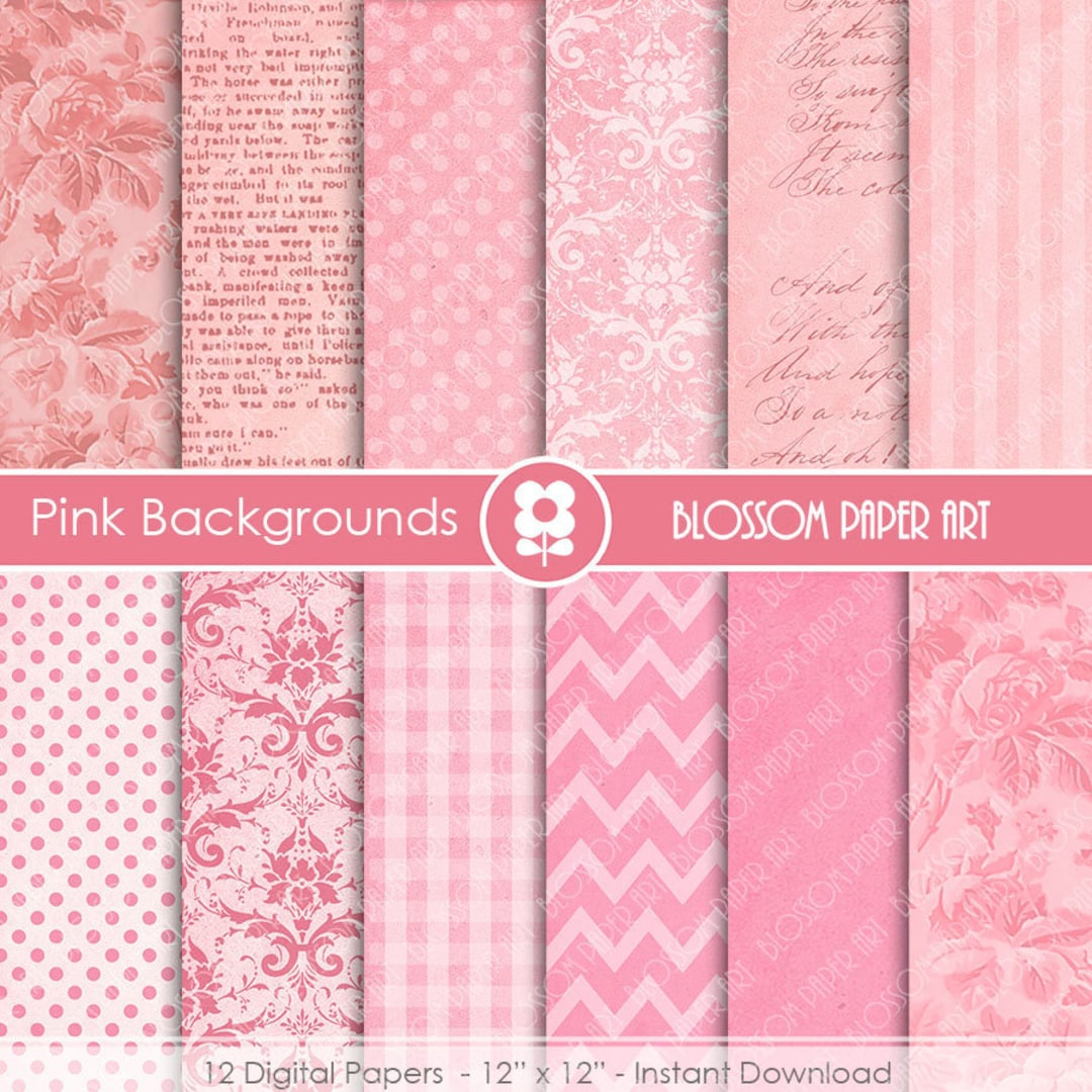 Digital Paper, Texture Pink Old Digital Paper Pack, Scrapbooking Paper ...