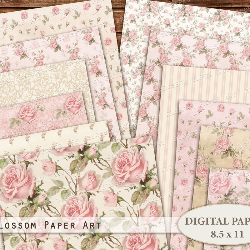 Vintage Rose Paper - Etsy