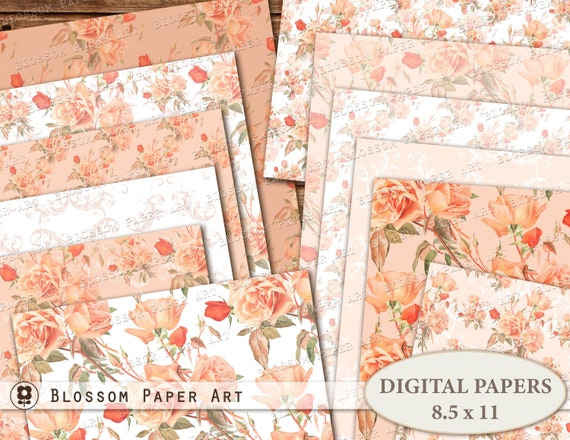 Scrapbook Paper Rose Scrapbooking Paperfloral Paper A4 - Etsy