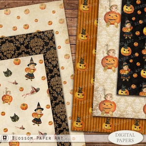 Vintage Halloween Digital Paper Pack: Junk Journal & Scrapbook (digital ...