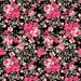 Pink and Black Floral Digital Paper, Scrapbook Paper Pack, Pink Roses ...