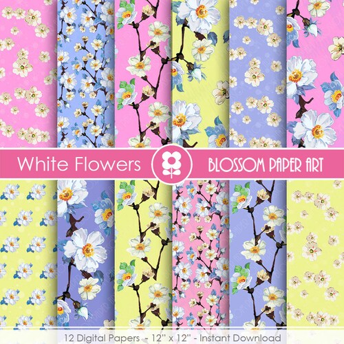 Digital Paper Digital Scrapbooking Paper Pack Blossom Pink - Etsy