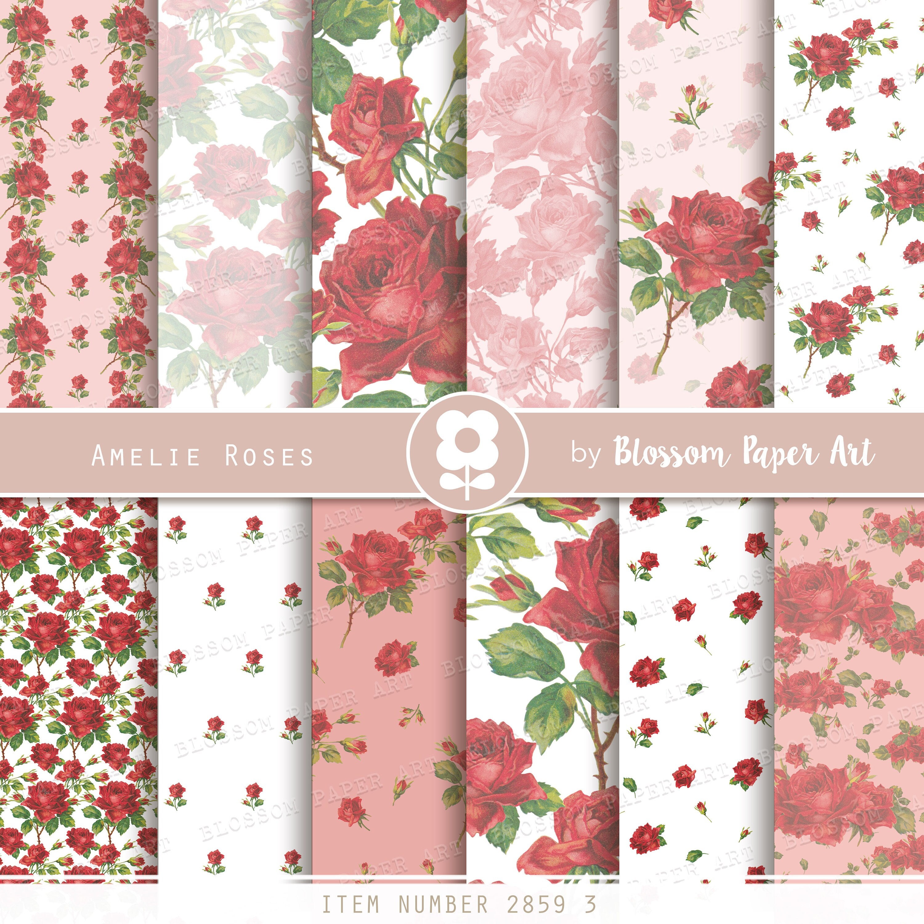 Vintage Floral Scrapbook Paper