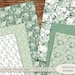 Green Digital Papers, Floral Scrapbook Paper Pack, Junk Journal Paper ...